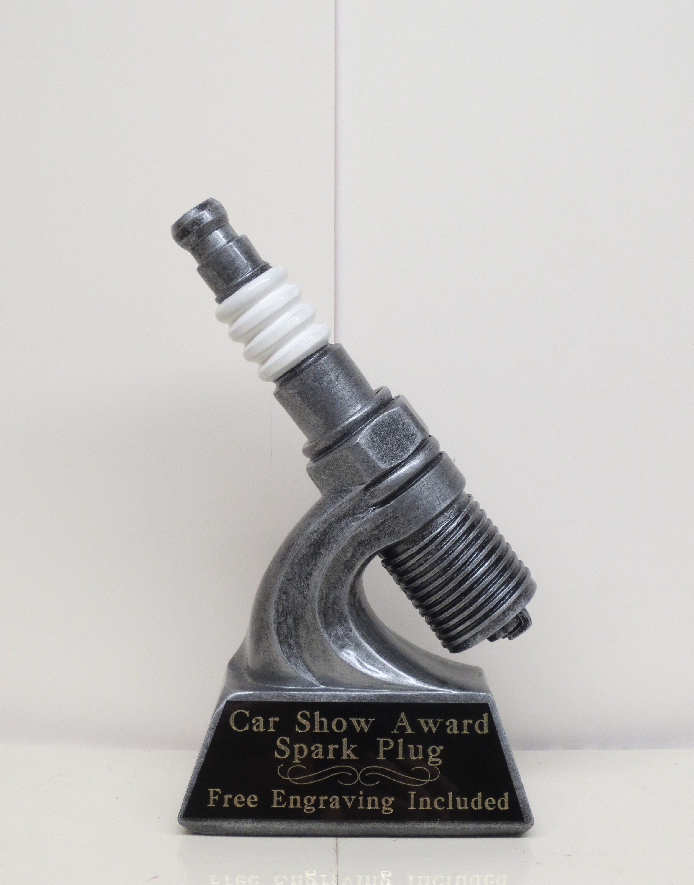 Car Show Trophy Racing Trophy 8" Spark Plug Hot Rod Trophy Silver Spar ...
