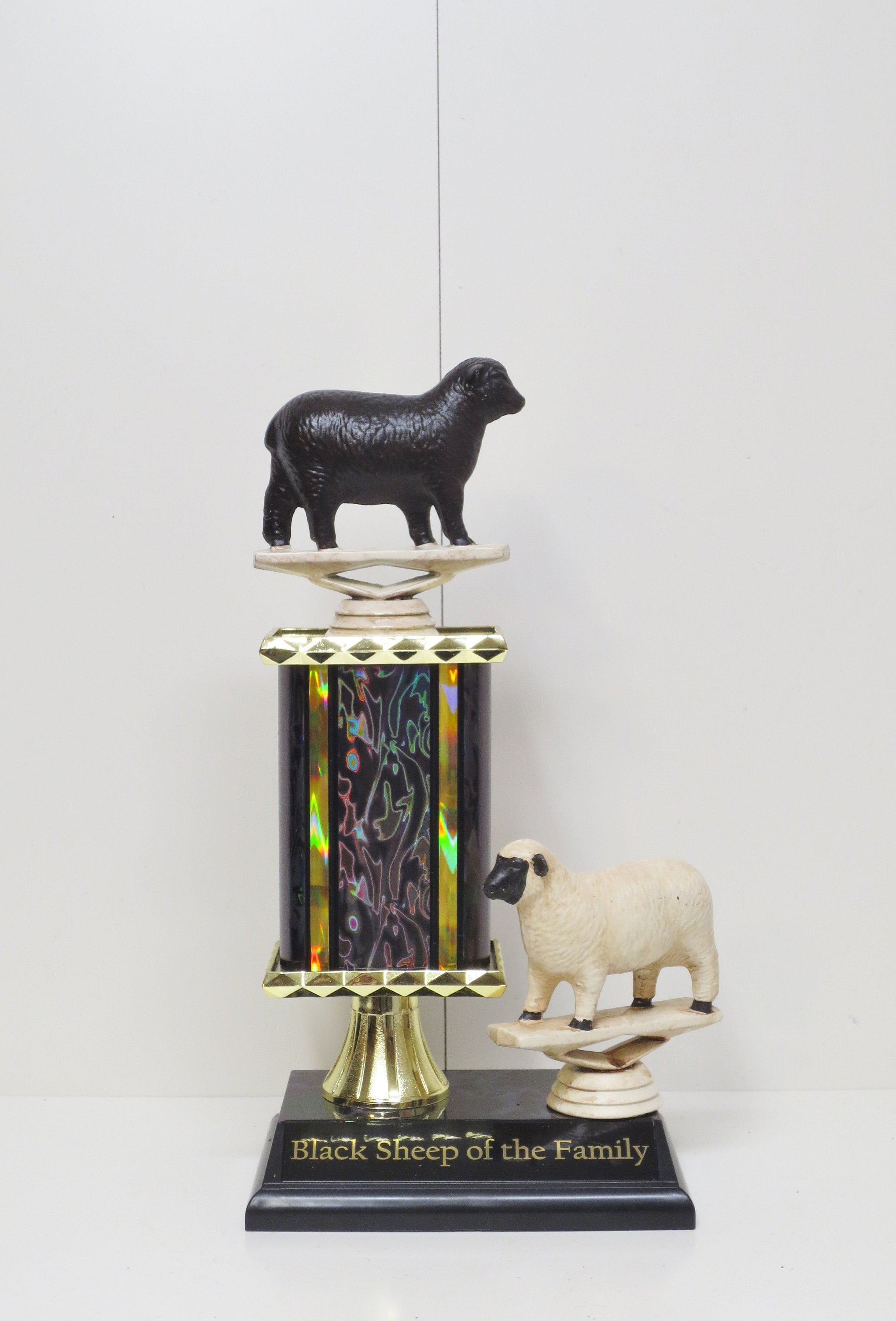 Funny Trophy Black Sheep of the Family Award Gag Gift Hand Painted Fun ...