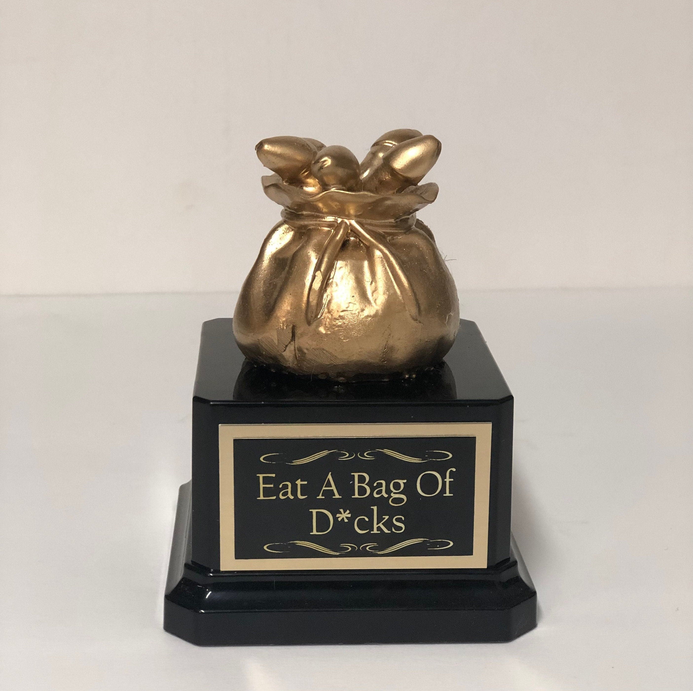 Eat A Bag Of D*cks Trophy FFL Trophy Adult Humor Golden Bag Of Dicks A ...