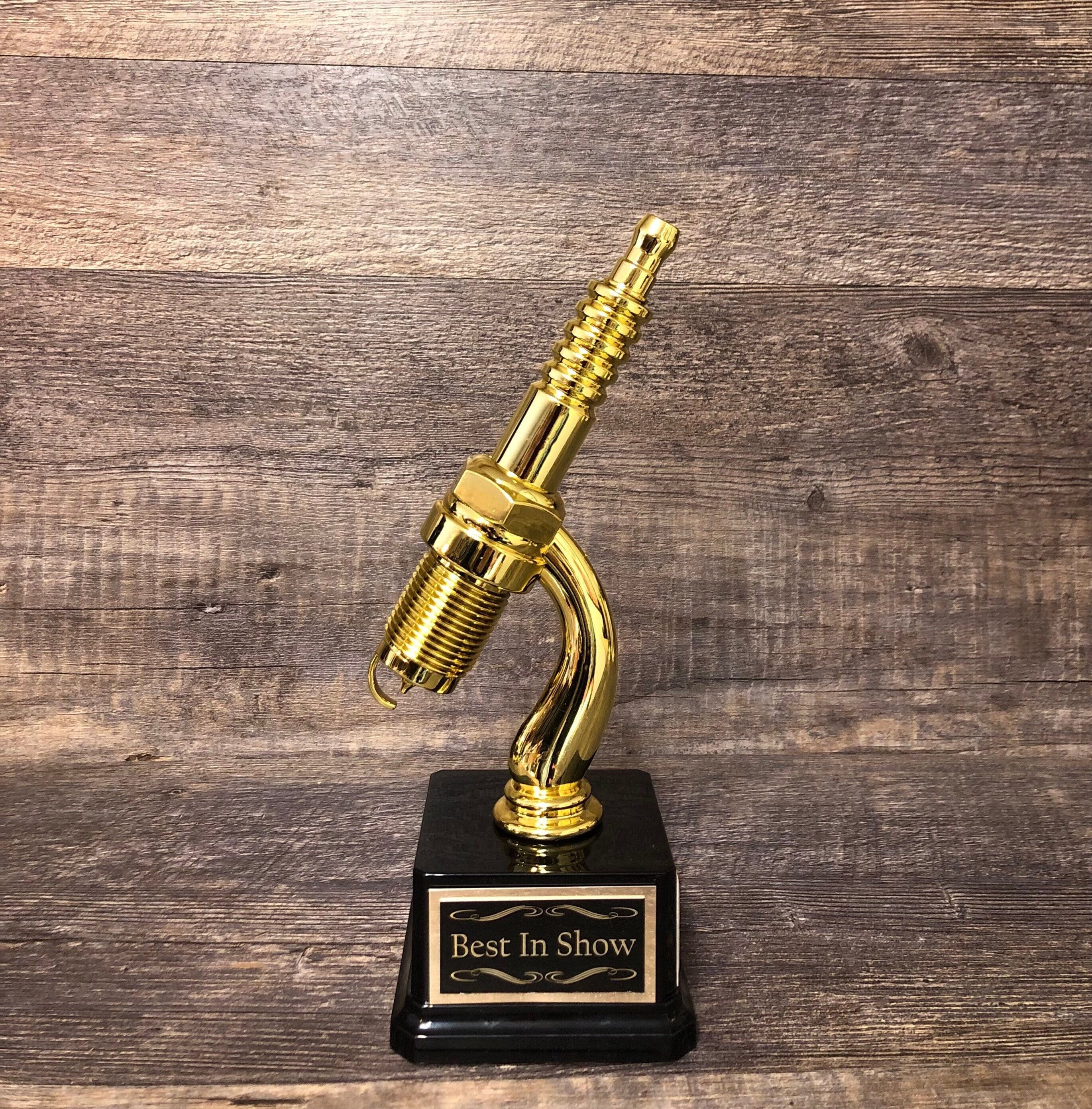 Car Show Trophy Racing Trophy Spark Plug 10" Plastic Gold Spark Plug A ...