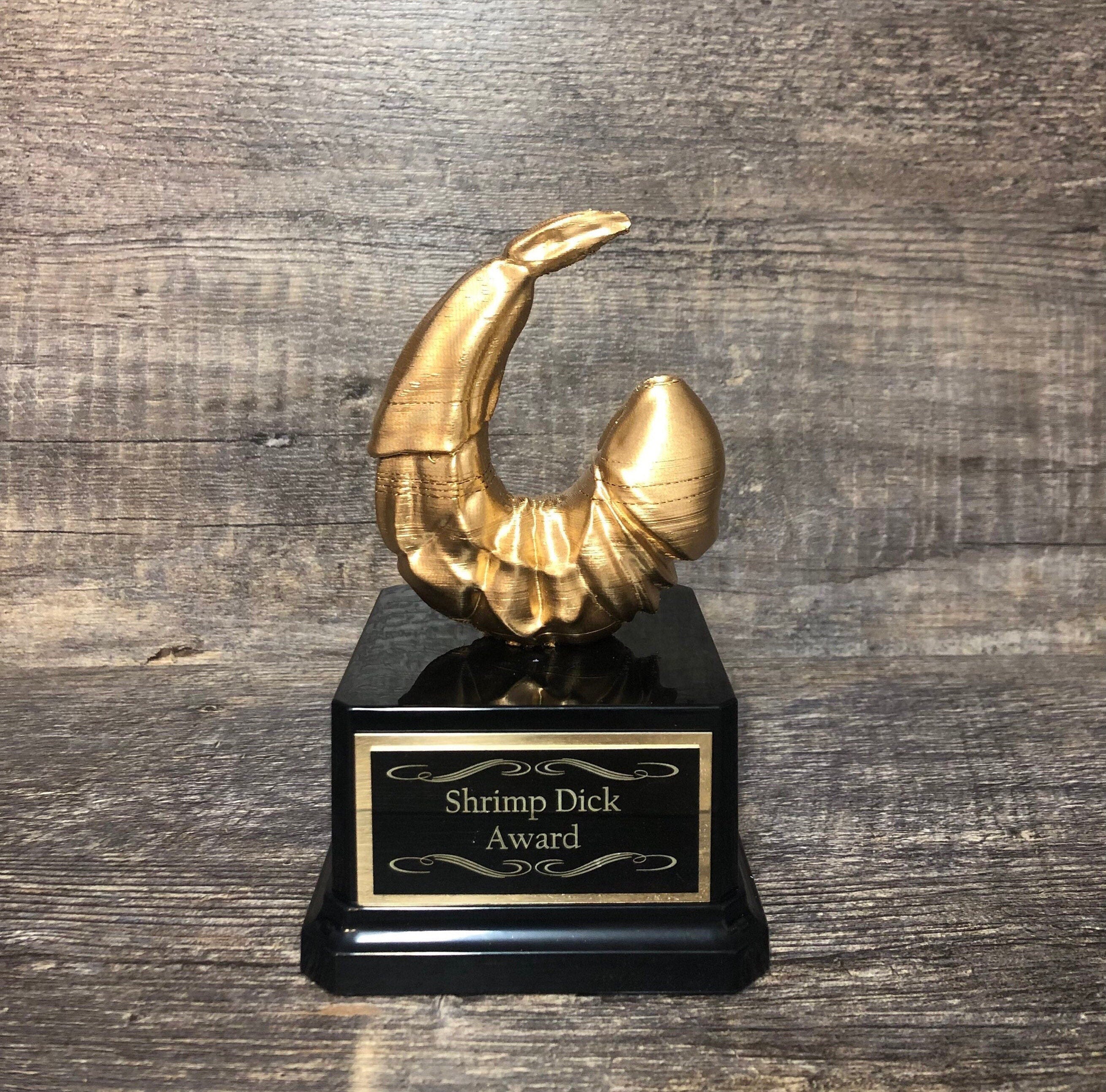 Funny Shrimp Dick Trophy Ball Buster Award LOSER Sacko Trophy FFL Last – Trophies With A Twist