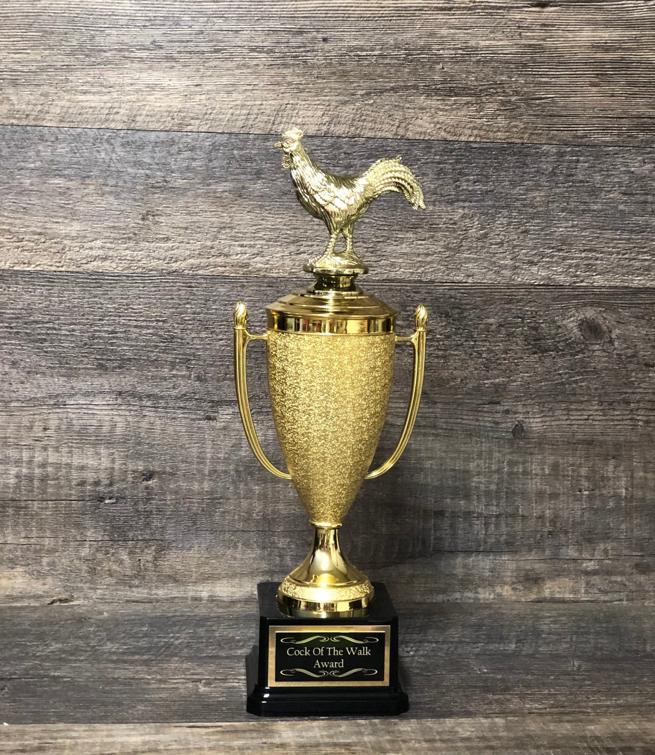 Funny Trophy Cock Of The Walk Award Biggest Cock Rooster Award Best Ch ...