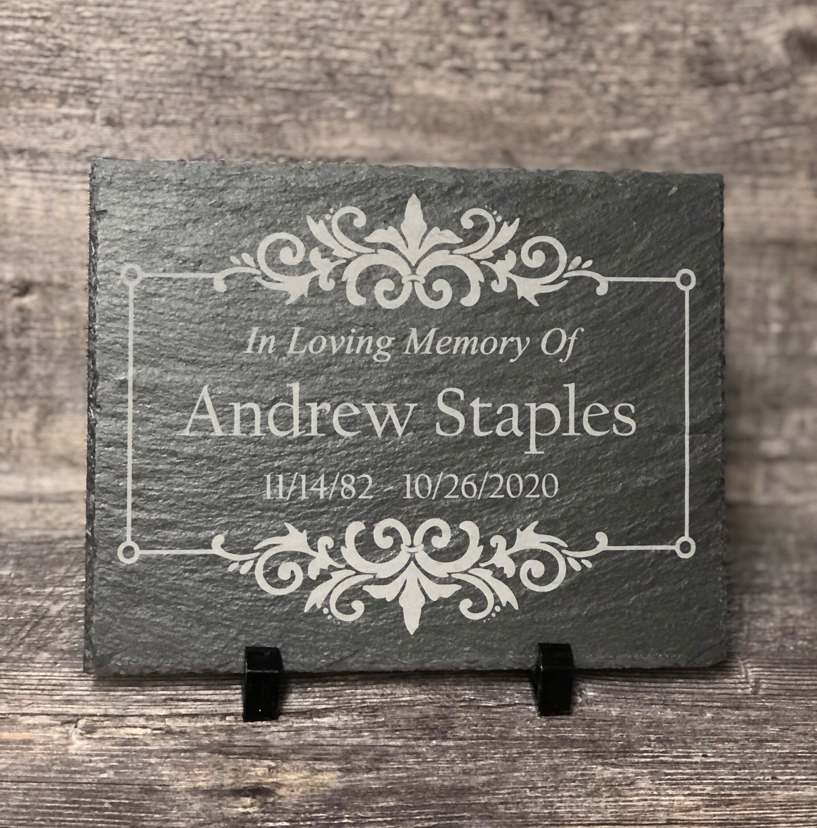 Memorial Stone Memory Stone Slate Remembrance Custom Engraved ORNATE F ...