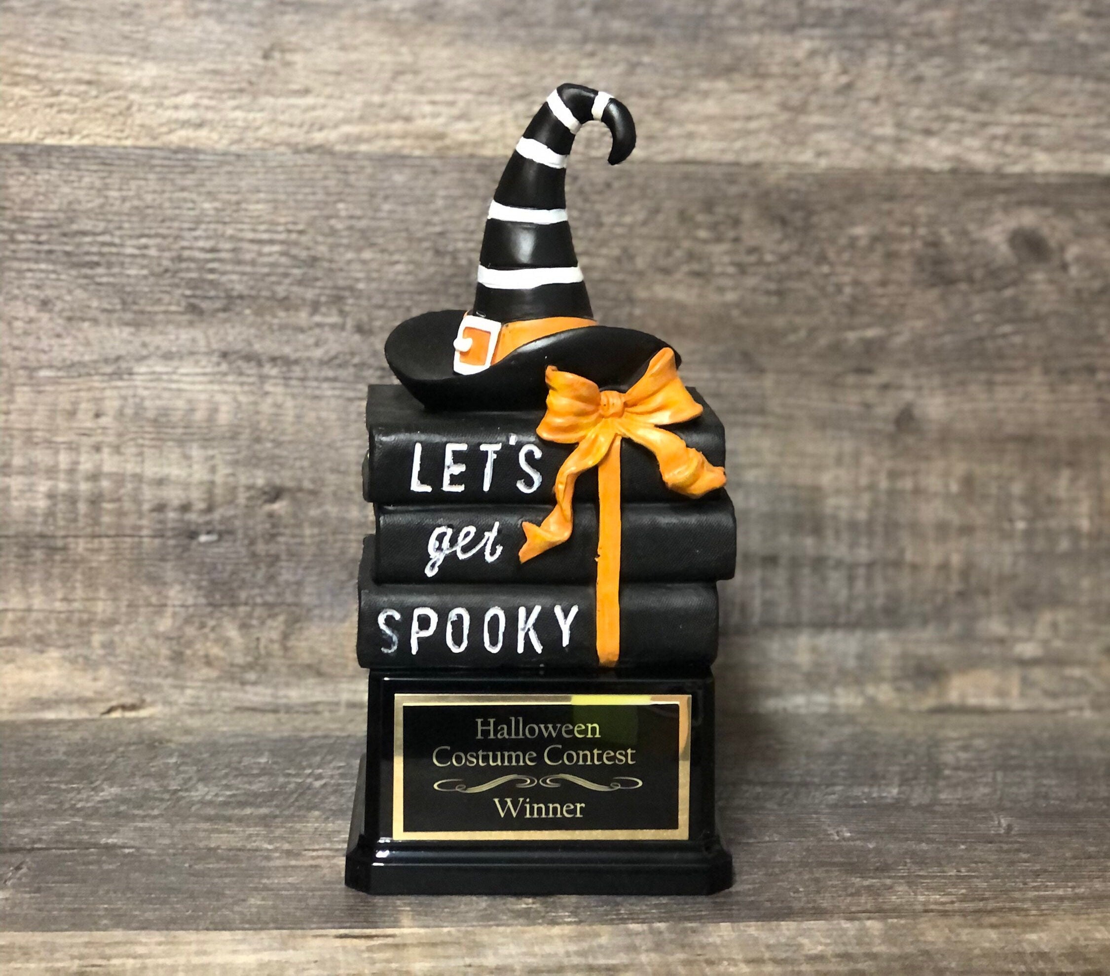 Halloween Trophy Witches Hat & Books Trunk Or Treat Trophy Best Costum ...