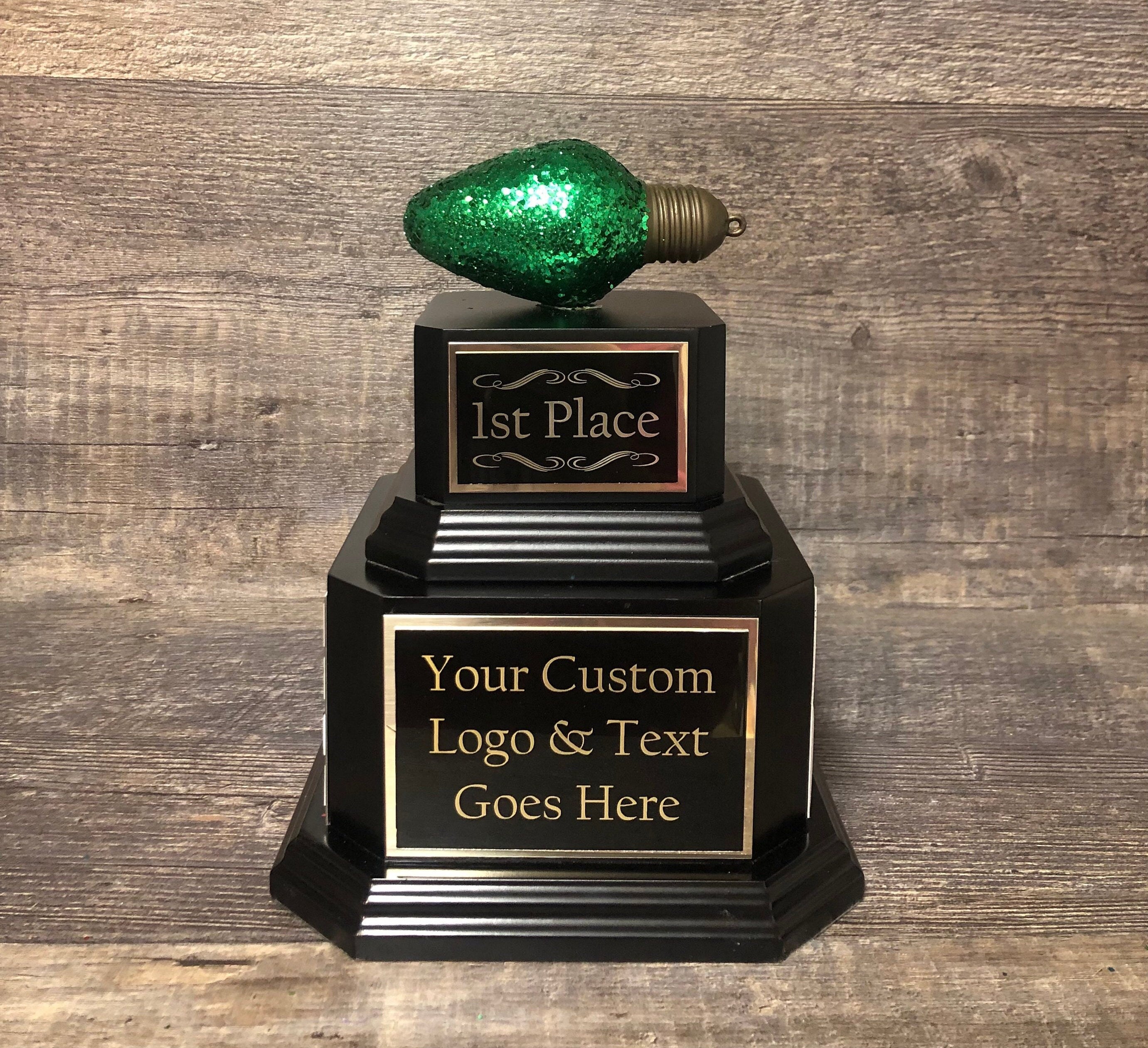 Christmas Trophy Best Holiday Lights Brightest Bulb In The Bunch Decor ...