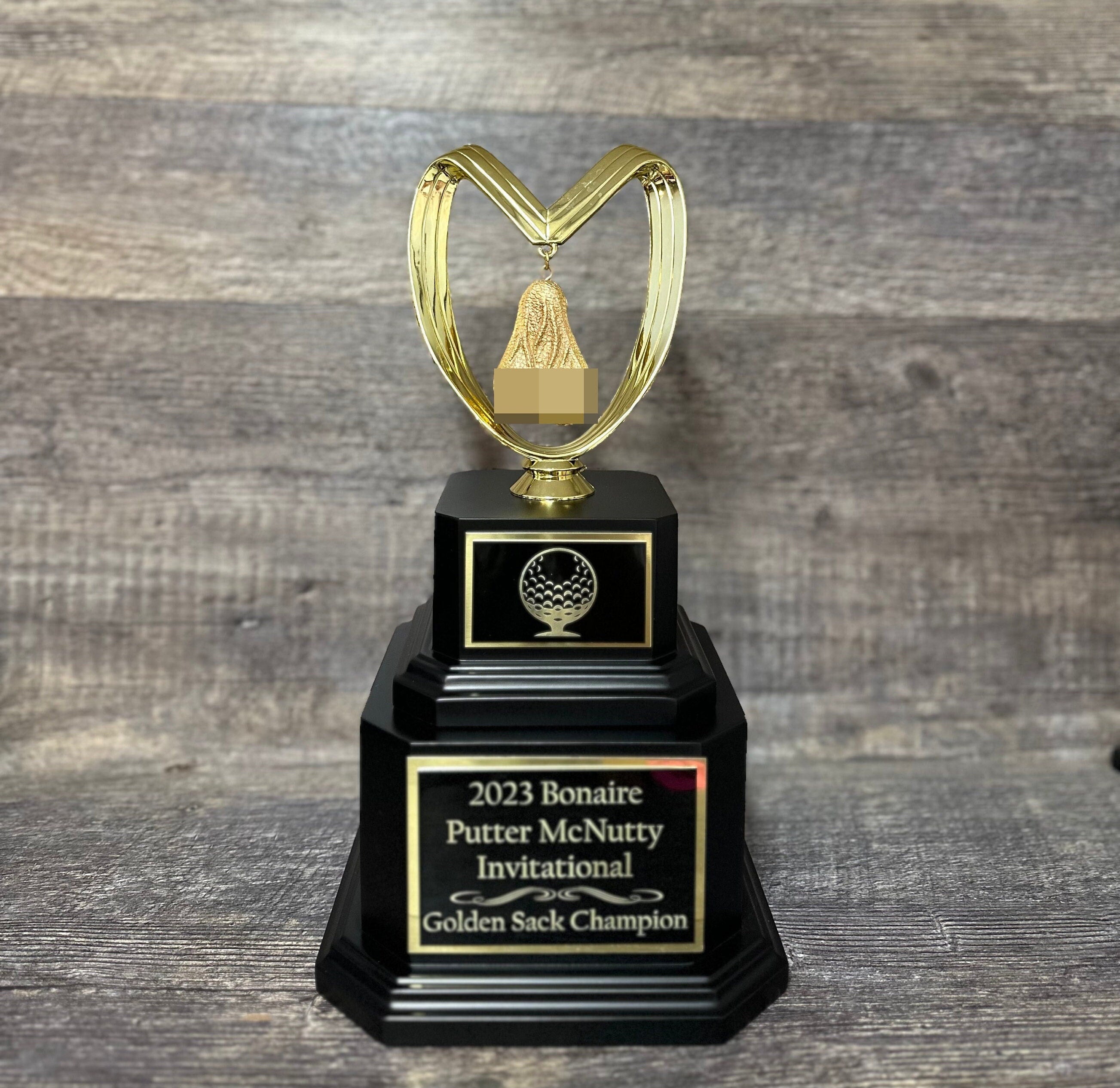 Golf Trophy GOLD Balls Loser Trophy Perpetual Last Place Golden Testic ...